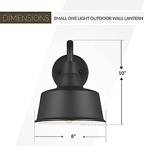 Barn Light-1 Light Small Outdoor Wall Lantern in Traditional Style-8 Inch wide by 10 Inch high-Black Finish-Incandescent
