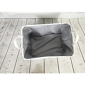 HIYAGON Rectangular Storage Basket,Canvas Toys Storage Bin Organizer,Large Kids Storage Box Nursery Hamper for Children,Books,Boys and Girls,Gift Basket(Books)