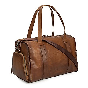 VELEZ Top Grain Leather Backpack for Men + Weekender Bag with Shoe Compartment