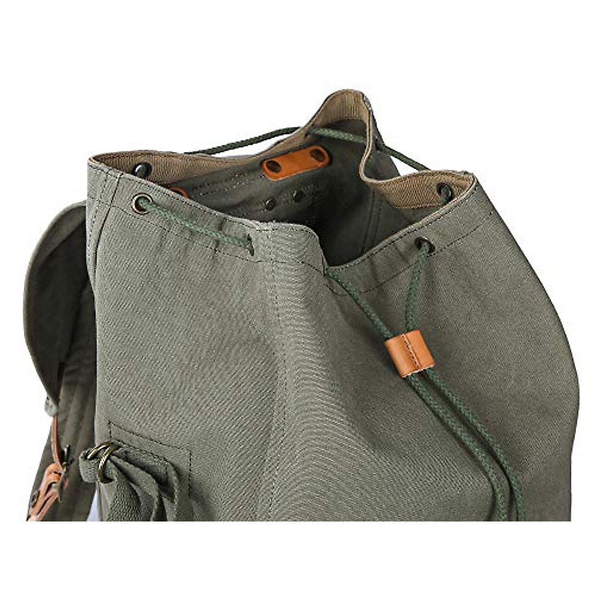 Gootium Canvas Backpack - Vintage Military Rucksack Travel Dayack, Green