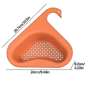 Swan Drain Basket for Kitchen Sink, 2Pcs Triangle Sink Drain Rack Kitchen Sink Strainer Basket, Multifunctional Kitchen Triangular Sink Filter, Fits Sinks (1PC, Green)