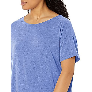 Amazon Essentials Women's Studio Relaxed-Fit Lightweight Crewneck T-Shirt (Available in Plus Size), Bright Blue Heather, XX-Large