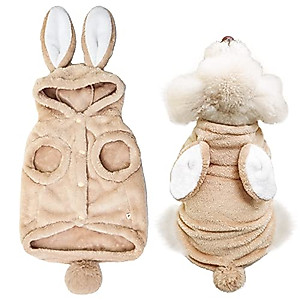 MESHEEN Dog Sweaters for Small Dogs Made of Skin Friendly Soft Double Face Fleece Keep Your Pet Cozy, Adorable Puppy Coat Use Cute Animal Ears Hooded Design