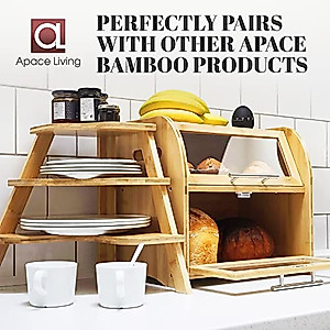 Adorn Stylish Bamboo Kitchen Countertop Organizer Corner Shelf, Space Saving 3-Tier Design for Kitchen Storage, eg Plate Rack, Spice Rack, also Living Room Display Shelves, Office Storage