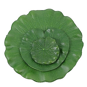 Abaodam 10pcs Fish Tank Simulated Lotus Leaf Faux Greenery artificiales para Faux Plants Fish Pond Leaves Decoration Pond Lilly pad Floating Water Lily Fish Tank Ornament