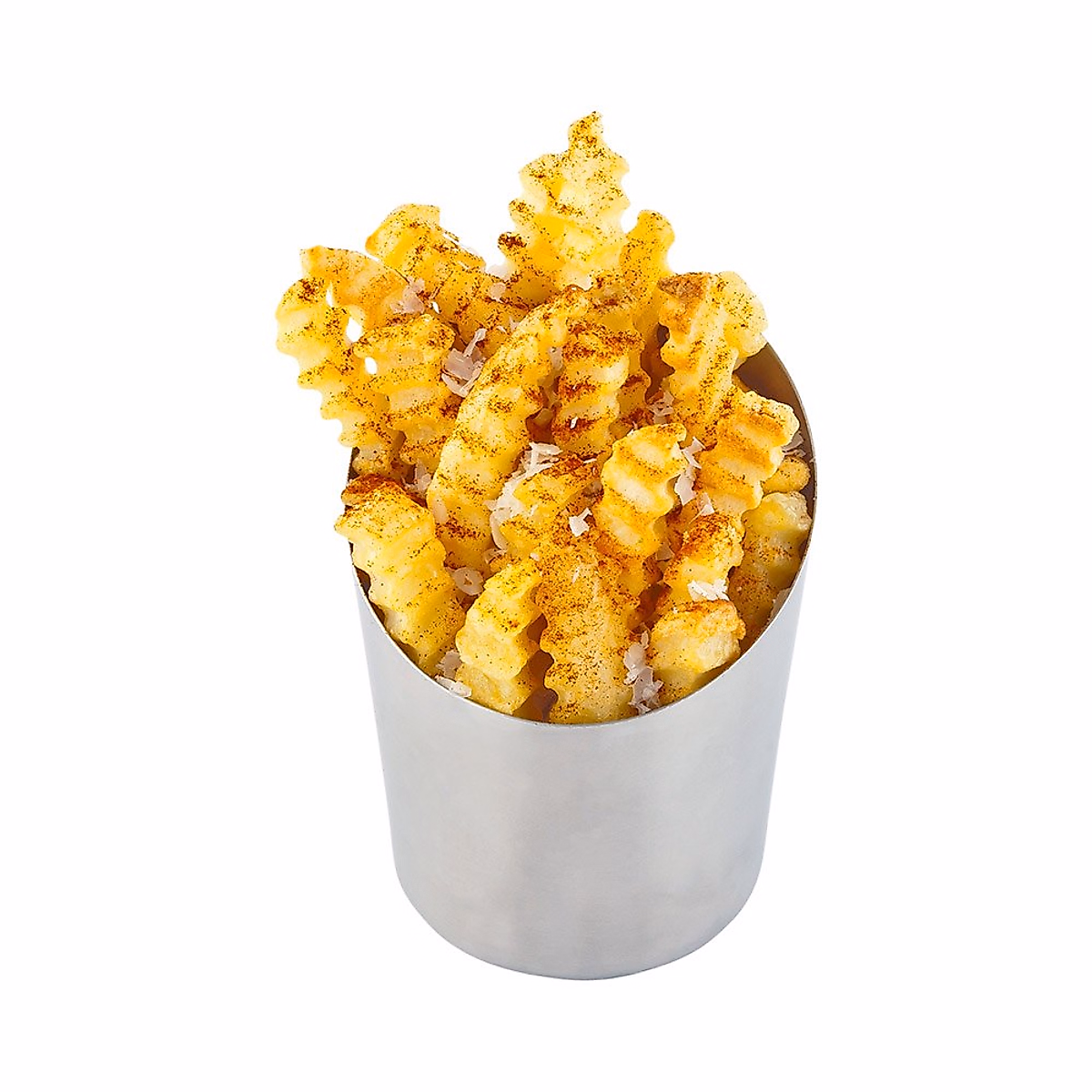 Met Lux 3.4 x 4.5 Inch French Fry Cup, 1 Tapered French Fry Holder - Satin Finish, Durable, Stainless Steel Fry Cup, For Serving Chips, Onion Rings, Tater Tots, or Vegetables - Restaurantware