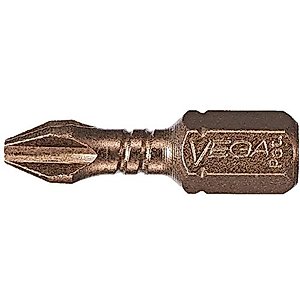 VEGA Professional Grade #2 Phillips Impact Driver Bits 1" Length P125P2A-10 (Pack of 10)