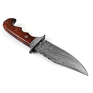 Custom Handmade Fixed Blade Damascus Knife for Hunting, Camping & Hiking Damascus Knife with Sheath for Outdoor Uses