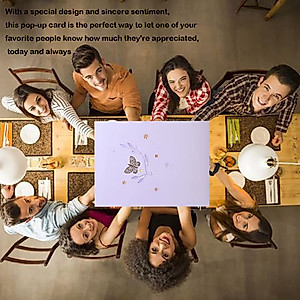 dogmoon 3D Pop Up Greeting Card, Purple Blossoms Butterfly Birthday Cards, Spring Card Mothers Day Card for Wife Husband Girlfriend Bride Anniversary Card with Envelope(Purple)