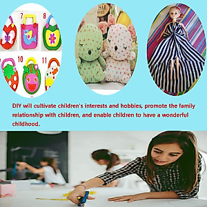 50 Pcs 4" x 4" Craft Fabric, Craft Bundle Patchwork, Pre-Cut Quilt Squares, Quilting Fabric Bundles with Sewing Kit for DIY Artcraft Pattern