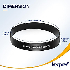 KEEPOW Vacuum Belt Compatible with Bissell PowerForce & Powerforce Helix Vacuum Cleaner 2191U 2191 2190 1240 1700 2692, Part #2031093, 4 Pack