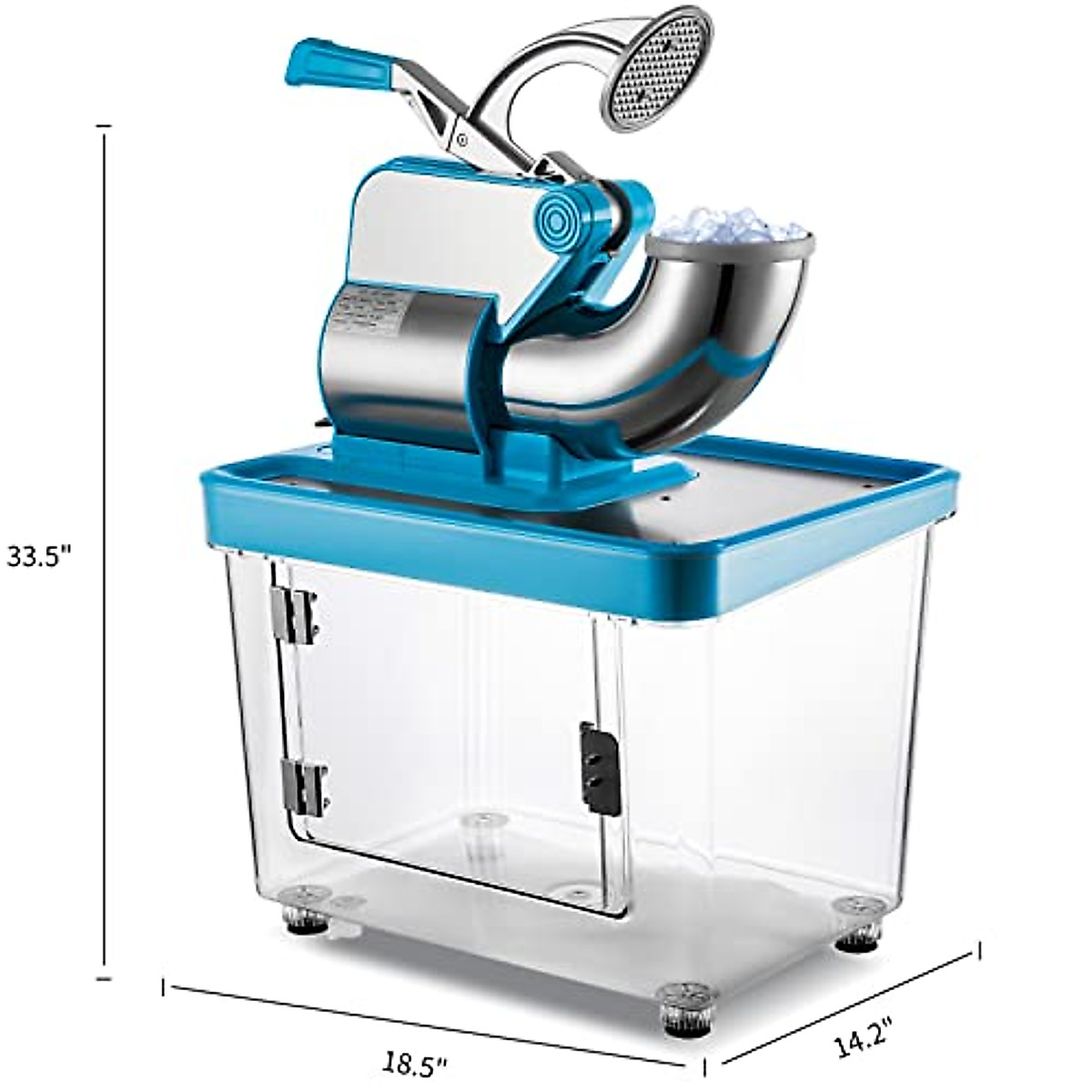 SHZOND Commercial Ice Crusher Machine 300W, ETL Approved Shaved Ice Maker 110V, Dual Blades Stainless Steel Snow Cone Machine Efficient Ice Crushing 440 LBS per Hour for Home and Commercial Use