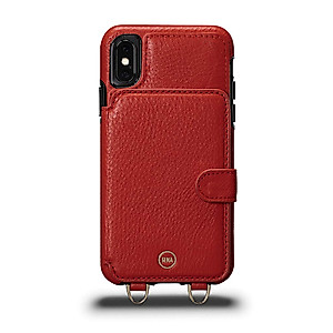 Sena Kyla Crossbody Snap On Cell Phone Case for iPhone XR - Wireless Charging Compatible, Red