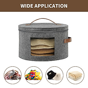 Qozary Reinforced Hat Storage Box - Hat Organizer for Women & Men Storage, Cowboy Hat Box with Support Panels, Hat Travel Case for Baseball Caps, Straw Hats - Keep Dust Off Your Hats