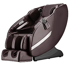 BestMassage Electric Shiatsu Chair Recliner with Built-in Heat Therapy Foot Roller Airbag Massage System SL-Track Stretch Vibrating Audio for Home Office,Black, Brown