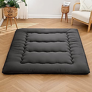 Futon Mattress Mattress Topper Twin Japanese Floor Mattress Memory Foam Tatami Foldable Sleeping Mattresses Camping Mattress,Black