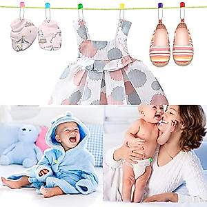 100 Pcs Diaper Pins, 2.2in Diaper Pins for Cloth Diapers Heavy Duty, Stainless Steel Baby Safety Pins, Plastic Head Baby Pins with Safe Locking Closures (6 Colors)