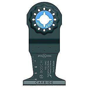 BOSCH OSL134C 1-Piece 1-3/4 In. Starlock Oscillating Multi Tool Metal & More Carbide Extreme Plunge Cut Blade for Cutting Iron Bar, Metal, Wood with Nails, Drywall and Tile