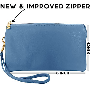 Clutch Purse Wristlets for Women - Small Clutch Purses for Women, Wristlet Wallets for Women, Casual Clutch Purse, Vegan Leather Wristlet with Shoulder and Wrist Strap, Crossbody Bags for Women