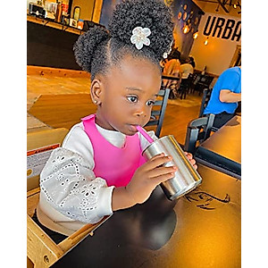 Avanchy Reusable Silicone Straws for Toddlers & Kids - 5 pcs Flexible Short Drink 5" Straws, BPA free, Baby Cup-Flexible Safe Fun Cute Thin for Chewing with Bendable Brush (Gray)