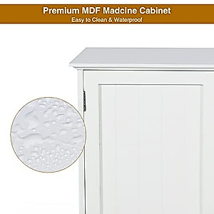 ALAPUR Bathroom Cabinet Wall Mounted,Over Toilet Storage Cabinet with 2 Doors and Adjustable Shelves,Wood Medicine Cabinet for Bathroom, White