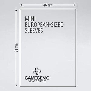 Prime Board Game Sleeves | Pack of 50 Extra-Clear Sleeves |46 by 71 mm Card Sleeves Optimized for Use with Mini European Card Games | Premium Card Protection | FFG Ruby Color Code | Made by Gamegenic
