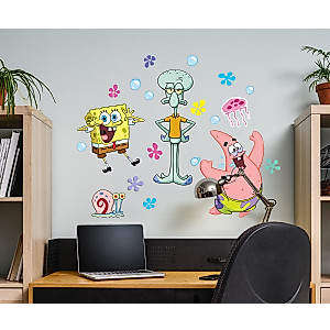 Spongebob Squarepants Characters Wall Sticker Movable Vinyl DIY Wall Art Stickers Set - Walls, Windows, Doors