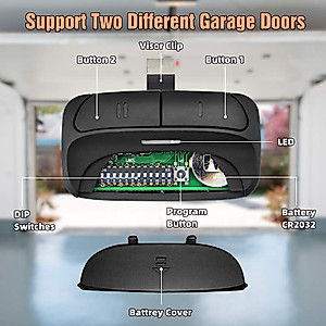 Universal Garage Door Remote Compatible for LiftMaster,Chamberlain,Linear,Stanley,Wayne Dalton,Craftsman and More Garage/Gate Door Opener has Learn Button or DIP Switch on Opener