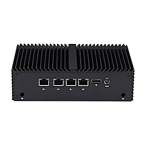 Peojek Mini Pc Barebones PC Pe6412L4 Intel Celeron J6412, Up to 2.6Ghz Barebones 4 LAN, M.2 for 5G, Router Firewall Proxy WiFi Access Point Small Business Desktop Home Firewall Device