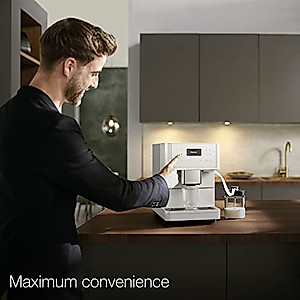 Miele CM 6160 MilkPerfection Automatic Coffee Machine - OneTouch for Two, AromaticSystem, 4 individual profiles, DoubleShot, WiFi-compatible, LED lighting, easy cleaning, in Lotus White