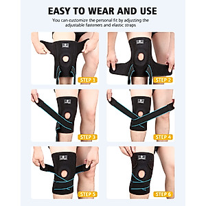 NEENCA Knee Brace for Knee Pain, Adjustable Knee Support with Patella Gel Pad & Side Spring Stabilizers, Knee Wrap for Arthritis, Meniscus Tear, ACL, Knee Pain Relief, Runner, Sport - FSA/HSA Approved