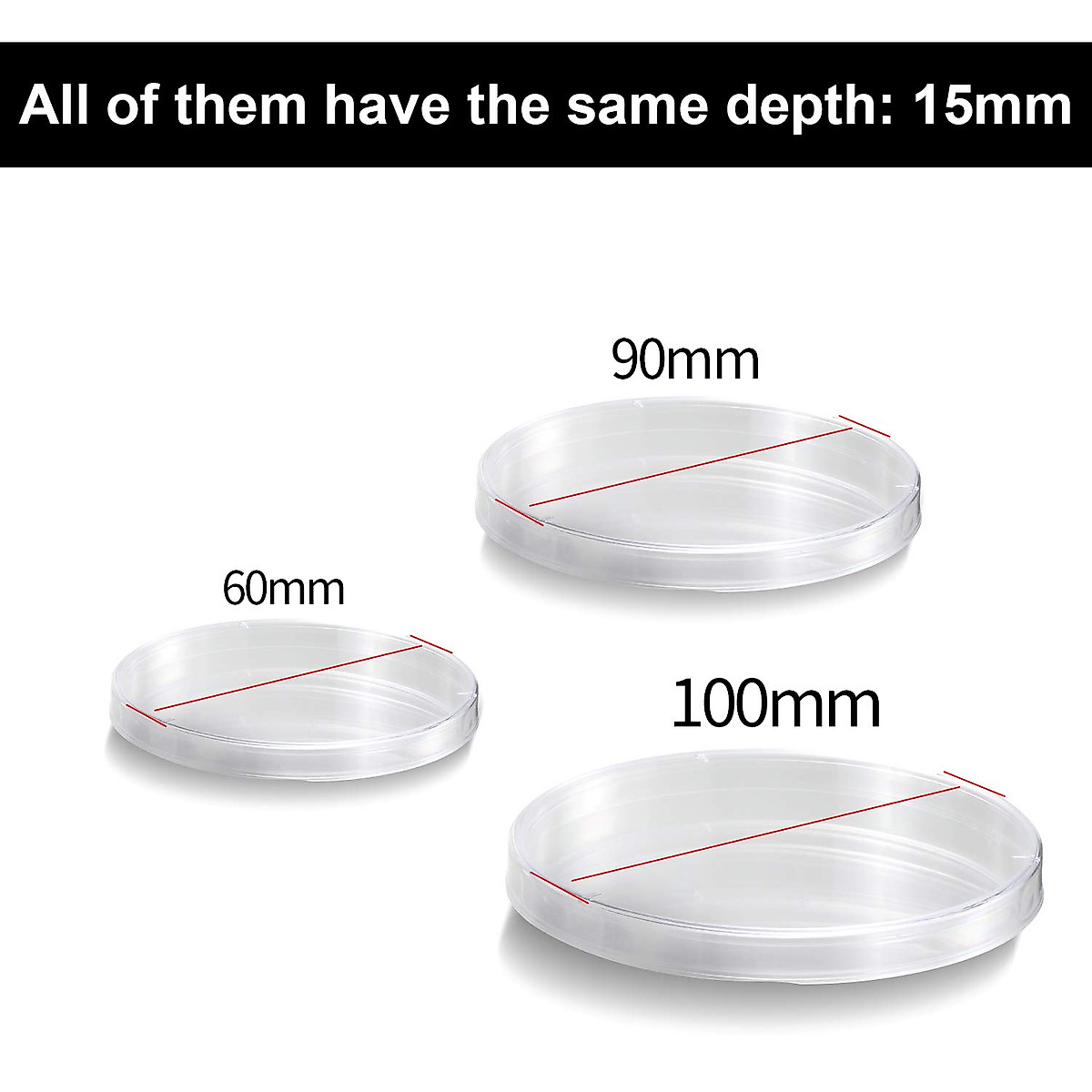 Young4us Petri Dish Set with Lids, 12 Pack Sterile Petri Plates in 3 Sizes with 12 Pack 3ml Plastic Dropper Pasteur Pipettes for Lab, Experiment, Biology, Microbiology Studies (Pack of 24)