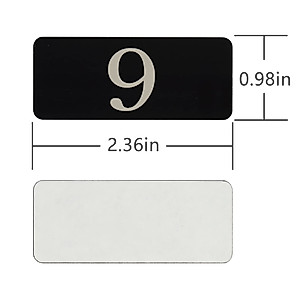 StayMax Plastic Rectangle Locker Numbered Sticker Room Number Table Number (1-100, Black)