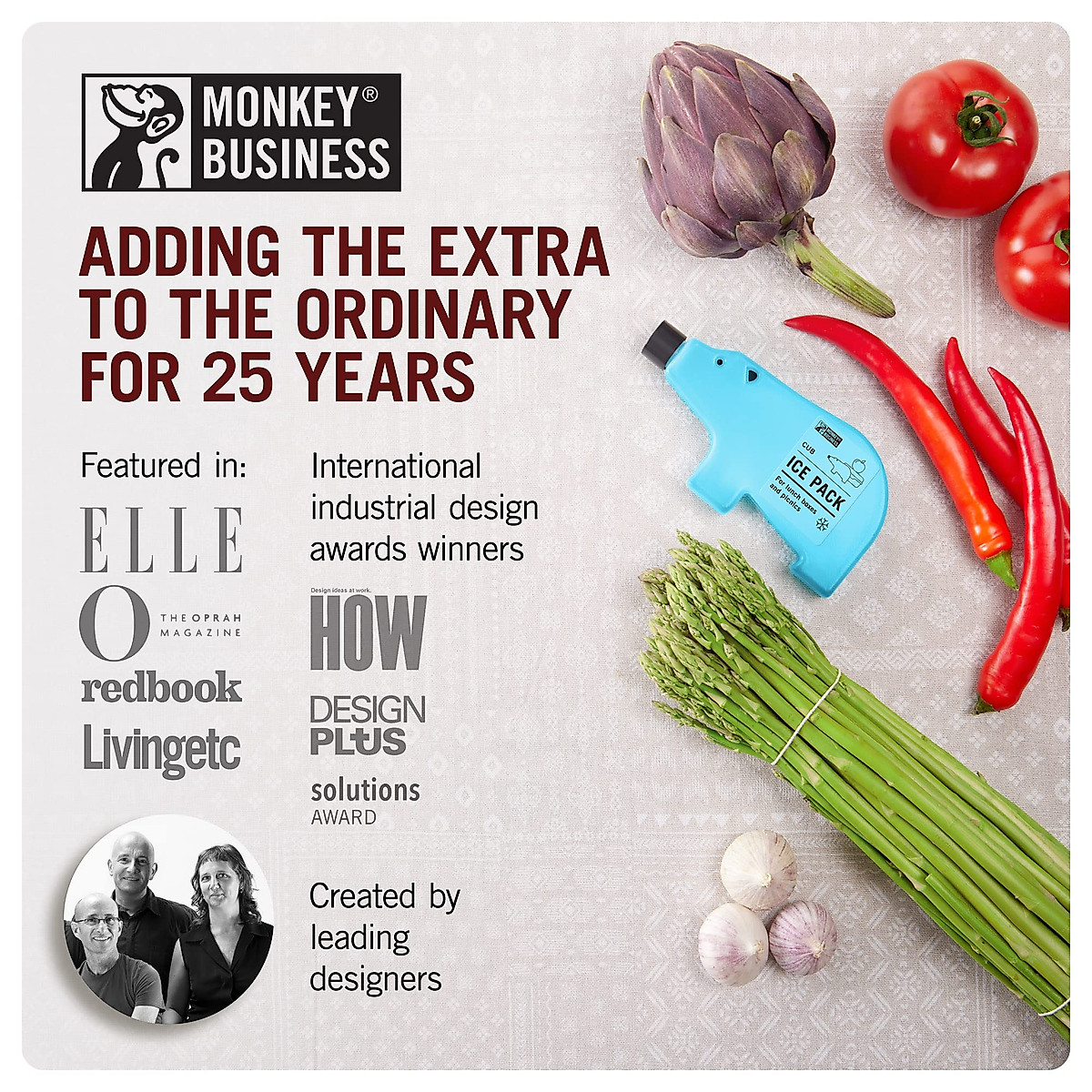 Monkey Business Kids Ice Packs For Lunch Box/Lunch Ice Packs Reusable/Slim Ice Packs Perfect For Your Kid's Lunch Box/Fun Freezer Packs Your Kids Will Love (Cub Pack of 4)