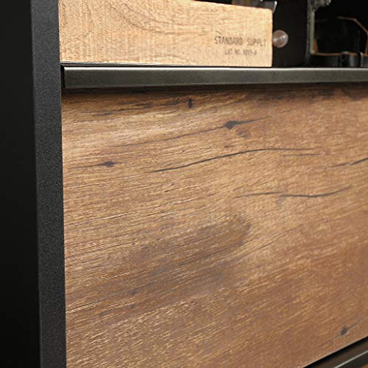 Sauder Boulevard Café 3-Drawer Chest, L: 29.13" x W: 17.48" x H: 42.68", Black Finish