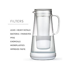 LifeStraw Home Pitcher Glass and Silicone Base 7 cup Pebble