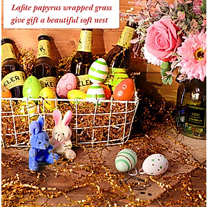 Outus Crinkle Cut Paper Shred Filler Shredded Paper for Gift Box Crinkle Paper Metallic Shredded Crinkle Cut Paper Easter Grass Tissue Paper for Wedding Birthday Wrapping Boxes Bags (Gold, 1 LB)