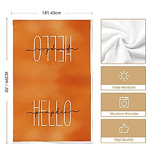 Artoid Mode Maple Leaves Hello Pumpkin Fall Kitchen Towels Dish Towels, 18x26 Inch Happy Harvest Decoration Hand Towels Set of 4