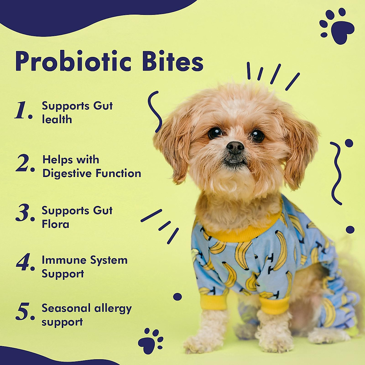 AHALEA Probiotics for Dogs- Dog Probiotics for Digestive Health, Support Gut Health, Diarrhea, Digestive Health & Seasonal Allergies, 90 Count 2 Billion CFUs