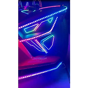 2PCS Angel Eyes Bluetooth CHASING Vent Overlay Lights KIT For 2020 2021 2022 2023 Polaris Slingshot Headlights