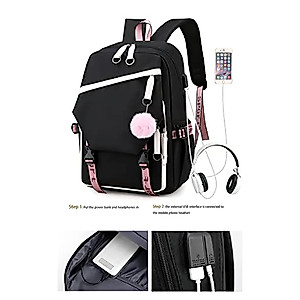 NETZXH Cute Kawaii Backpack For Teens girls Cute Animal Cartoon Schoolbag for School, Travel and Everyday Use With USB