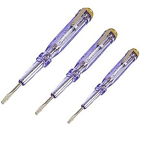 K-SPEED Mains Tester, 3PCS AC 100-500V Electric Tester Pen Electrical Circuit Tester Light Voltage Detector Screwdriver Electric Pen