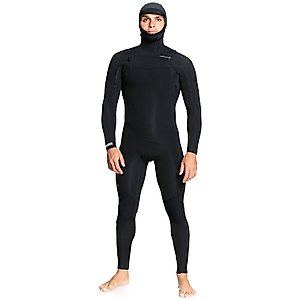 Quiksilver Mens Everyday Sessions 5/4/3 Chest Zip Hooded Wetsuit - Black | Medium