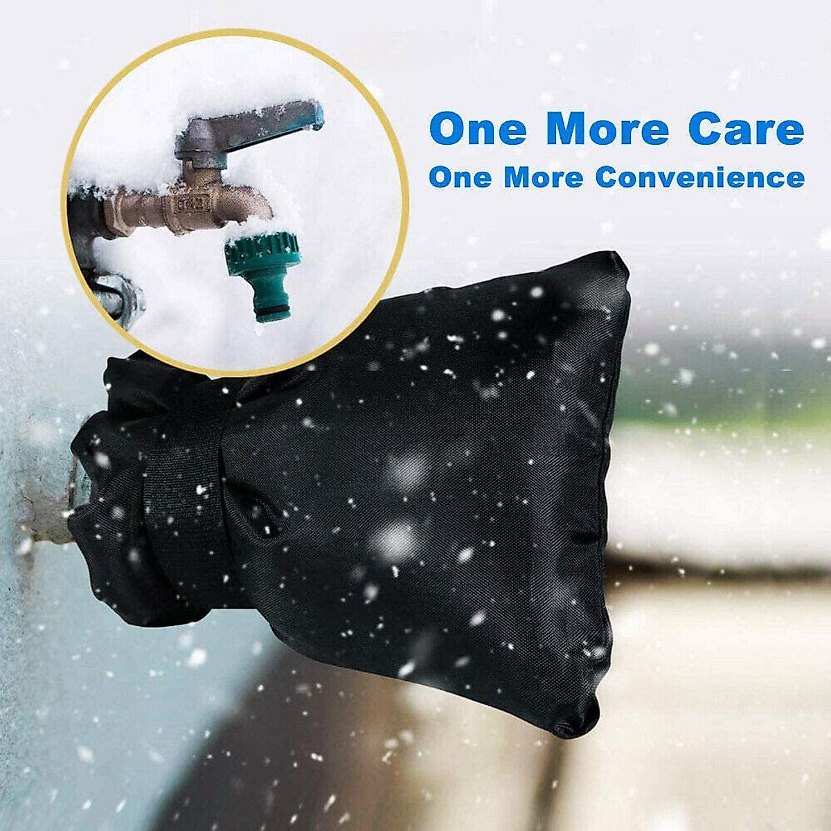 Outdoor Faucet Cover for Winter - Pro 7.1"W x 10.6"H Outdoor Water Faucet Cover Socks for Winter Freeze Protection Pipe Insulation Reusable Waterproof Insulated Spigot backflow Cover,Black