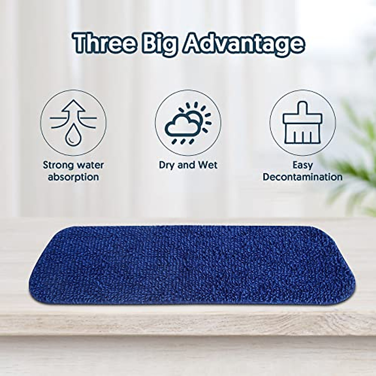 Spray Mops Replacement Heads Compatible with Swiffer PowerMop- MEXERRIS Microfiber Mop Pads Reusable Mop Pads Replacement for Reveal Mops Dust Mop Pads for All Spray Mops & Reveal Mop, 7 Pcs/Set Blue