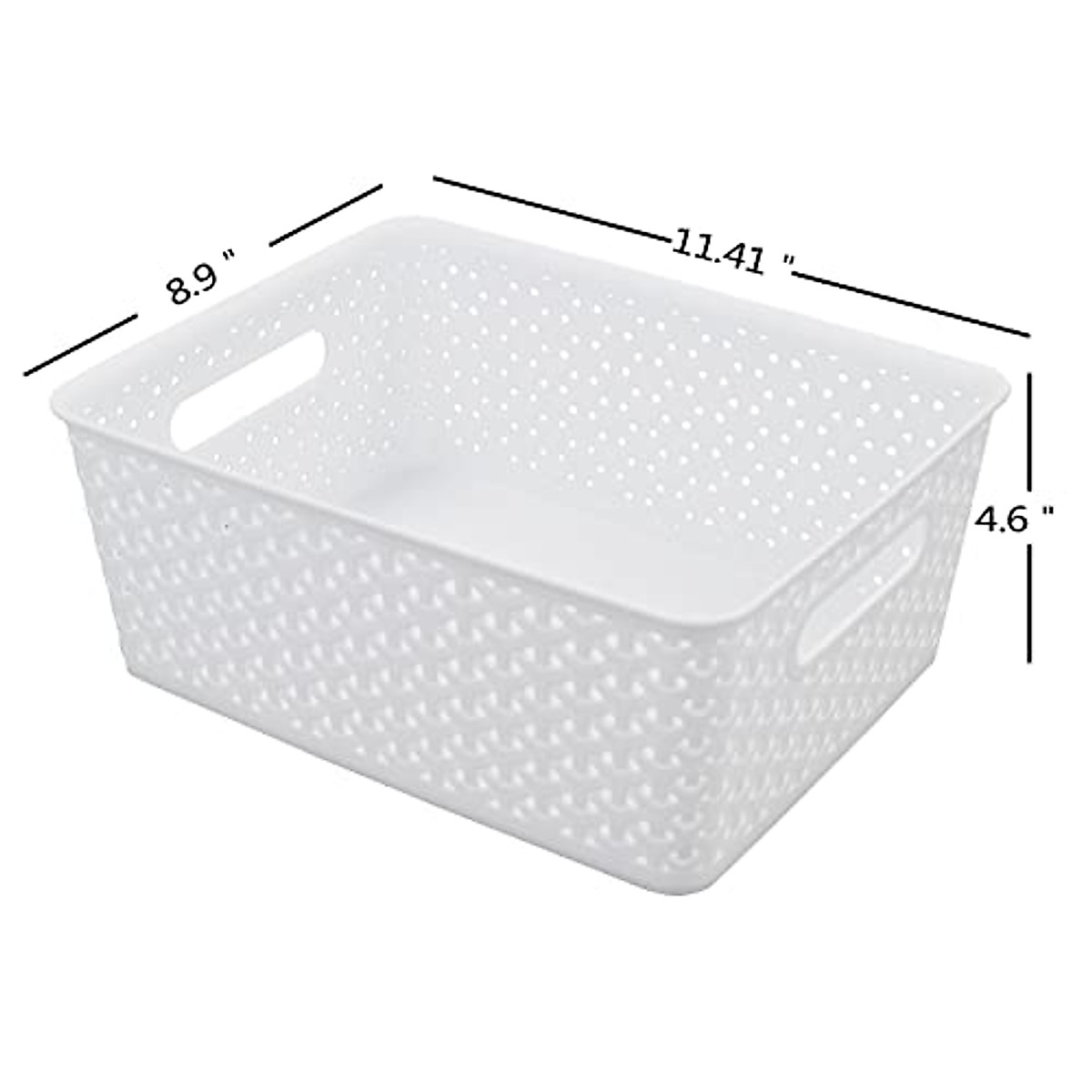 Hommp 3-Pack White Plastic Woven Storage Basket