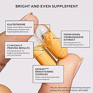 Murad Bright & Even Supplement – Pure Pomegranate Extract and Glutathione for Radiant, Glowing Skin – Reduce Appearance of Dark Spots from Within, 60 Capsules - 30 Day Supply