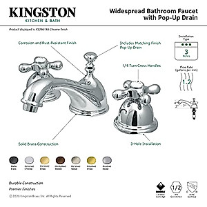 Kingston Brass KS3960AX Restoration Widespread Bathroom Faucet, Matte Black,6.5 x 3.5 x 3.06
