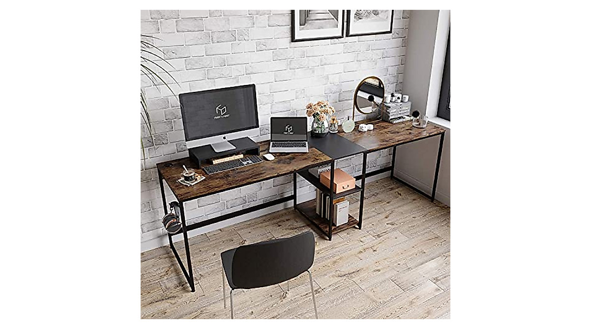 L-Shaped Home Office Desk - Modern & Versatile Design