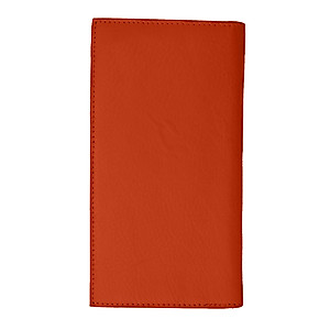 Marshal Brabd New Premium Leather Checkbook Wallet ID Credit Card Organizer (Orange)